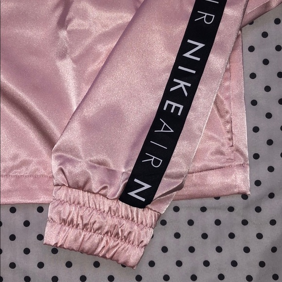 Nike | Jackets & Coats | Nike Sportswear Air Pink Track Satin Jacket ...